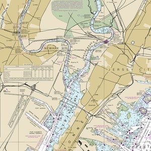 Nautical Charts of New York Harbor 12327 Staten Island. Bayonne ...