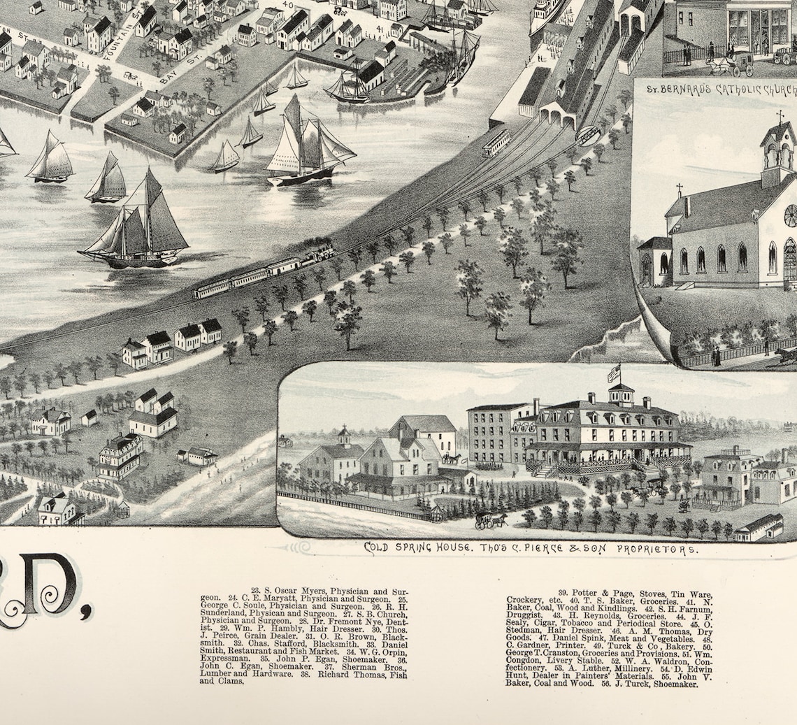 Map of Wickford, Town of North Kingstown, Rhode Island. in 1888 ...