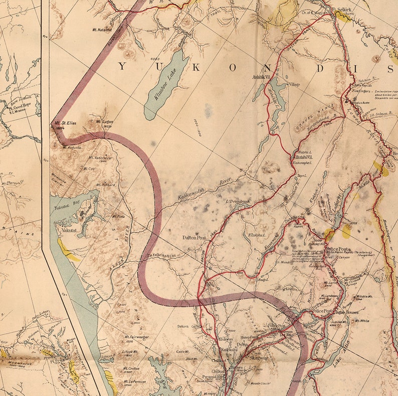 Map of Akaska 1898. Vintage Restoration Hardware Home Deco | Etsy