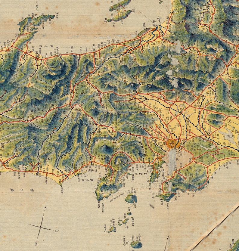 Map of Japan Korea Taiwan and Karafuto sakhalin. Vintage - Etsy