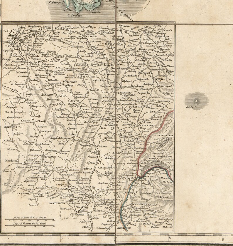 Map of Italy 1851. Vintage Restoration Hardware Home Deco | Etsy
