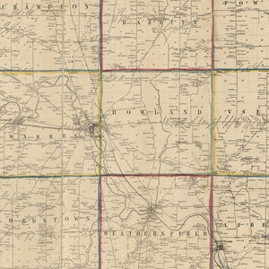 Map of Trumbull County, Ohio. Vintage Home Deco Style Old Wall ...