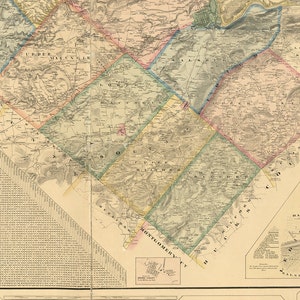 Map of Lehigh County, Pennsylvania, PA 1862. Restoration Hardware Home ...