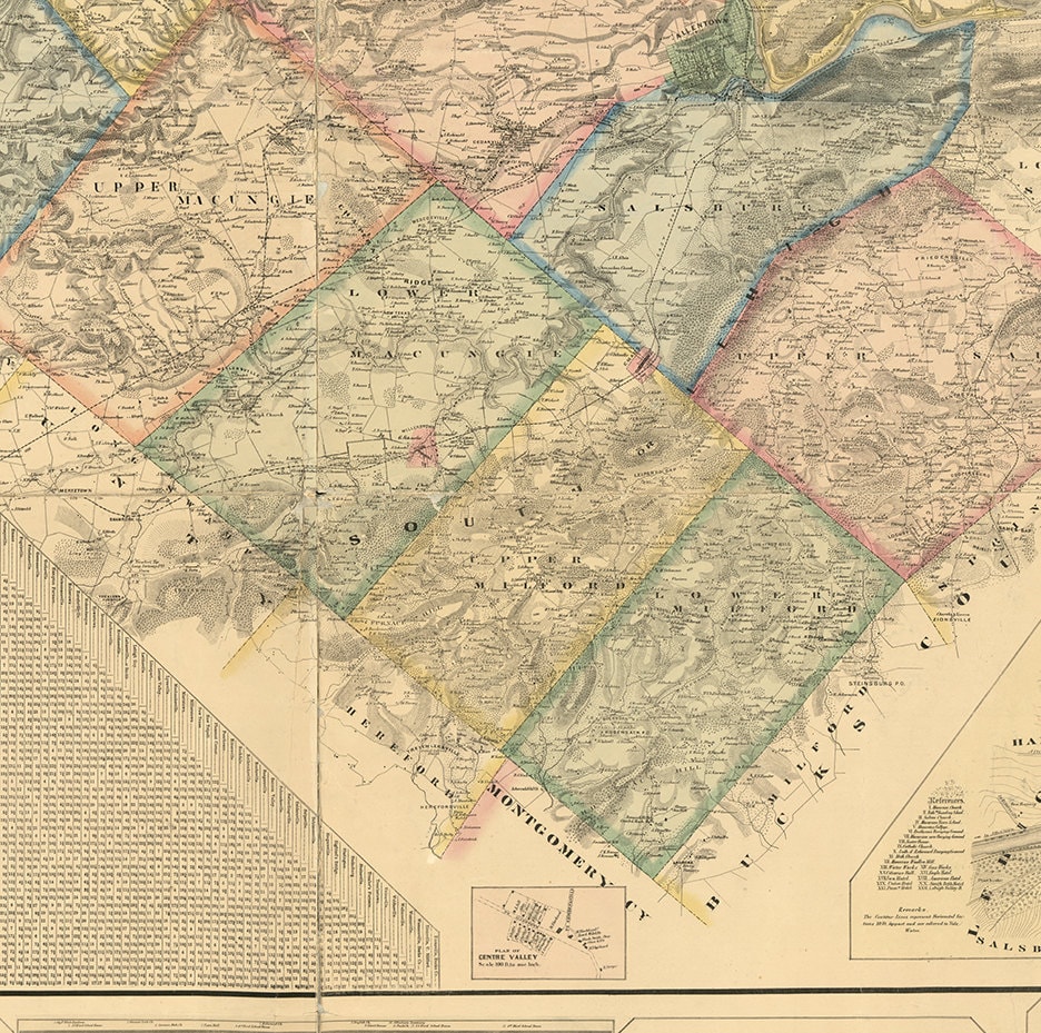Map of Lehigh County Pennsylvania PA 1862. Restoration - Etsy Ireland