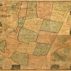 Map of Columbia County, New York, NY, 1858 Restoration Hardware Home ...