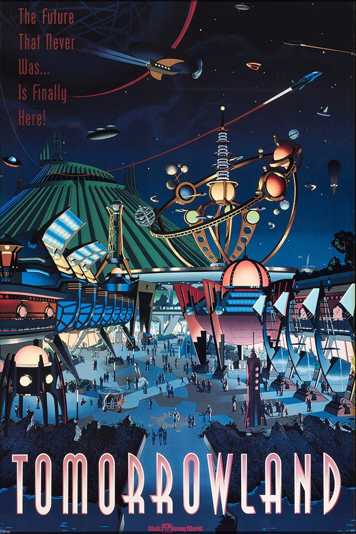 Disney TOMORROWLAND Attraction Poster Disneyland Vintage - Etsy