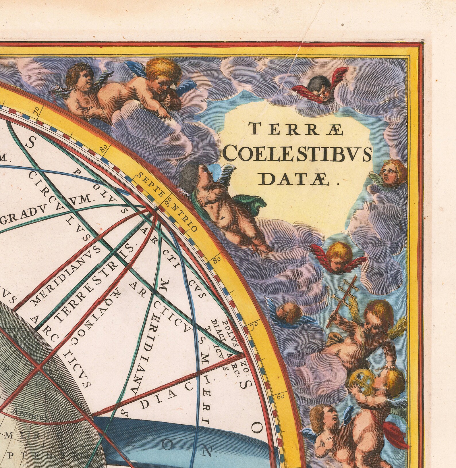 1660 Celestial Chart by Andreas Cellarius - Haemisphaerium Stellatum ...