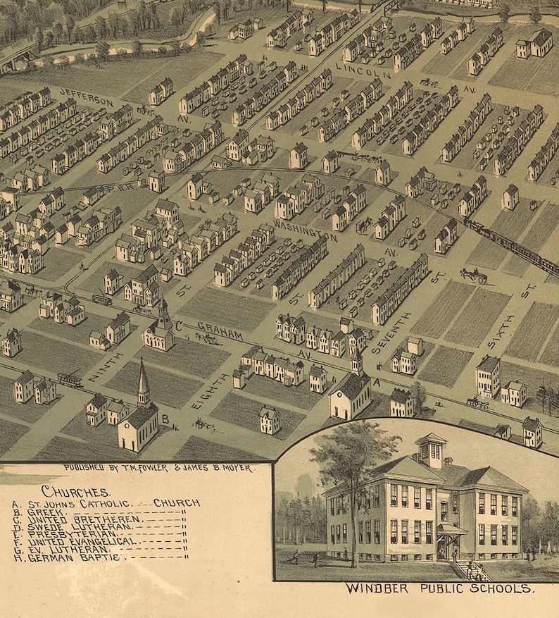 Map of Windber Somerset Co Pennsylvania PA 1900. | Etsy