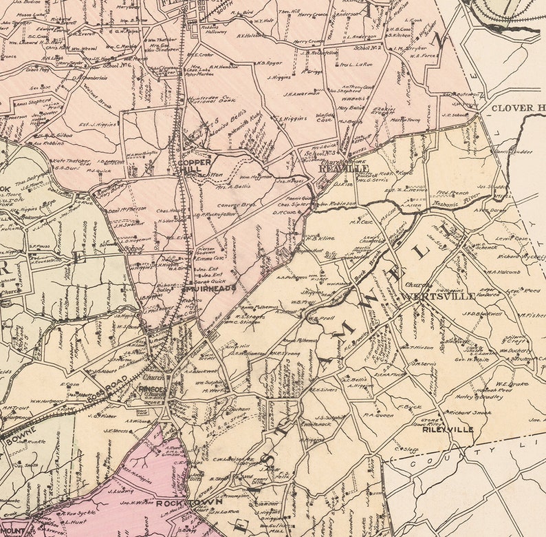 Map of Hunterdon County New Jersey 1902. Vintage Restoration - Etsy