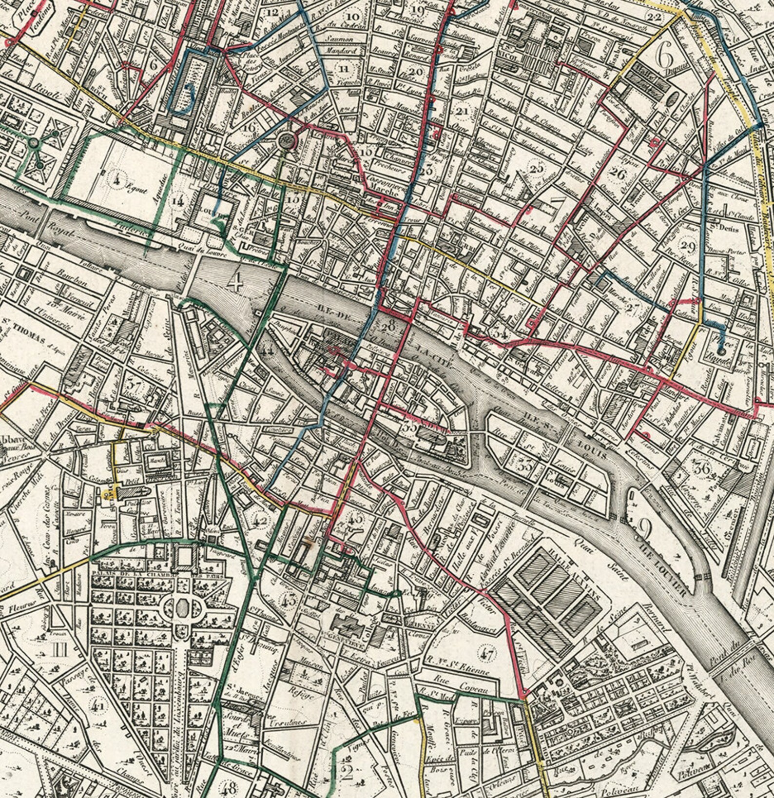 Map of Paris France 1820. Restoration Hardware Home Deco | Etsy