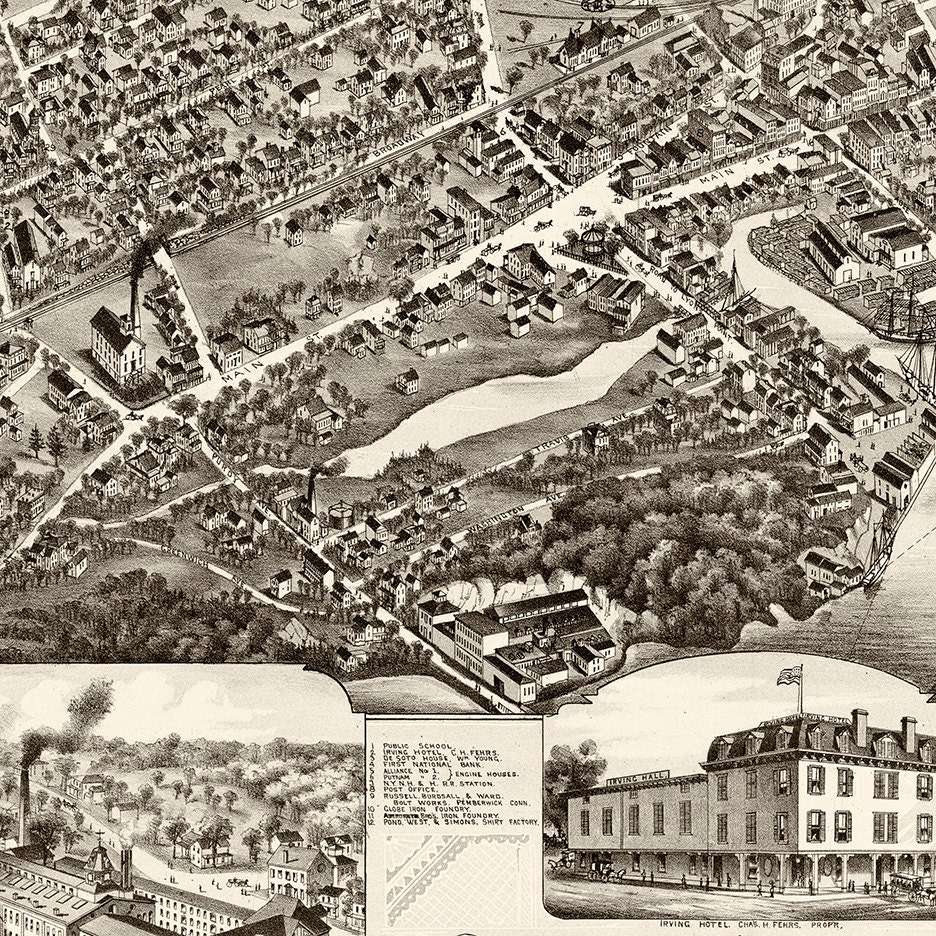 Map of Port Chester Westchester. New York NY. 1882 Map. | Etsy