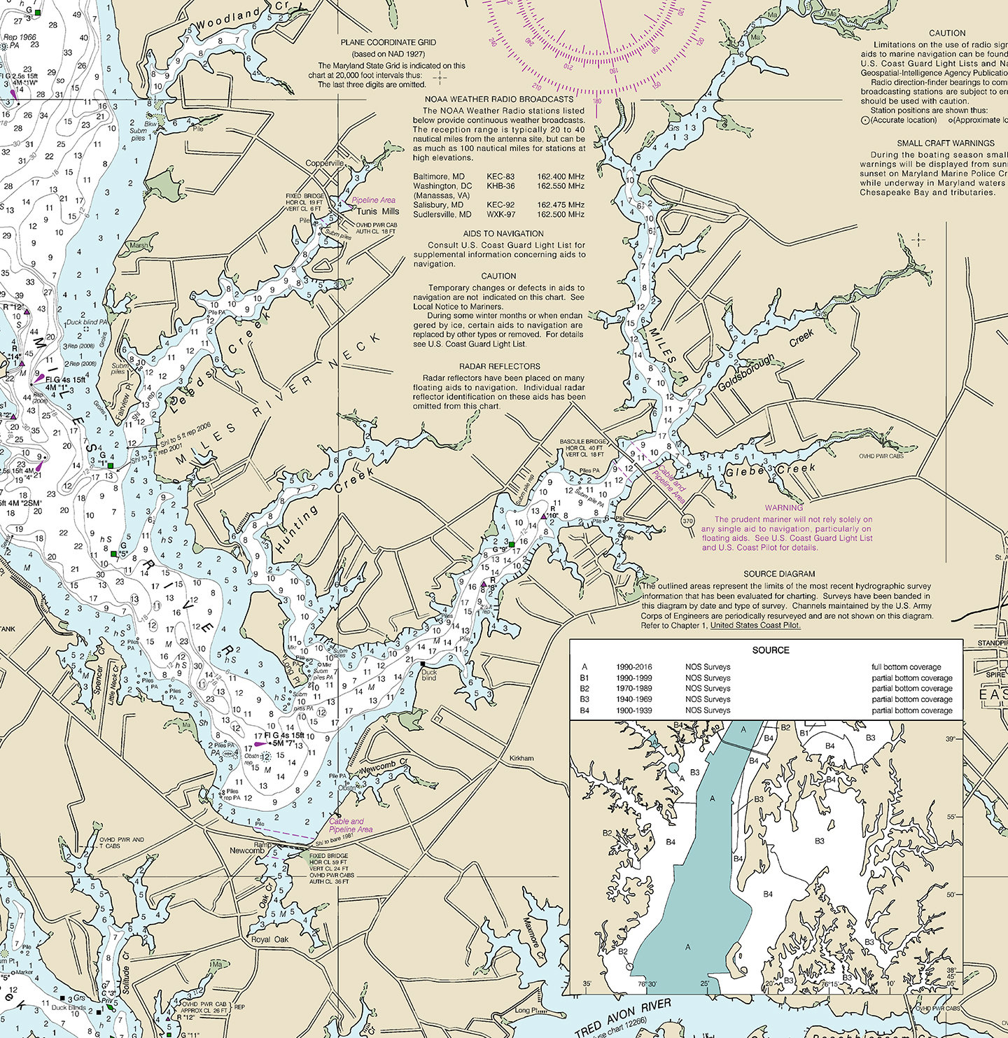 NOAA Nautical Charts of Chesapeake Bay Eastern Bay and South - Etsy