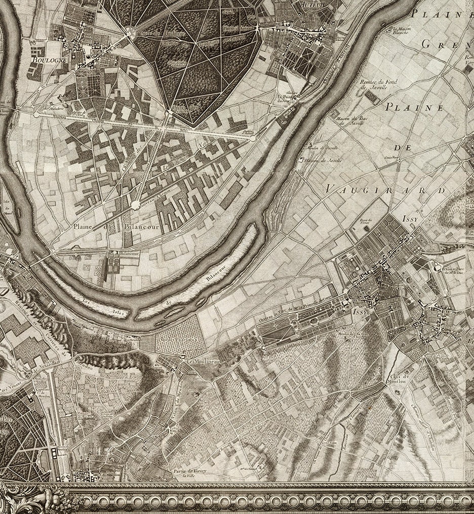 Map of Paris, France, 1795. Restoration Hardware Home Deco Style Old ...