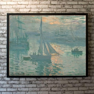 Sunrise (marine) - Claude Monet. 1873. Vintage Home Deco Style Oil ...