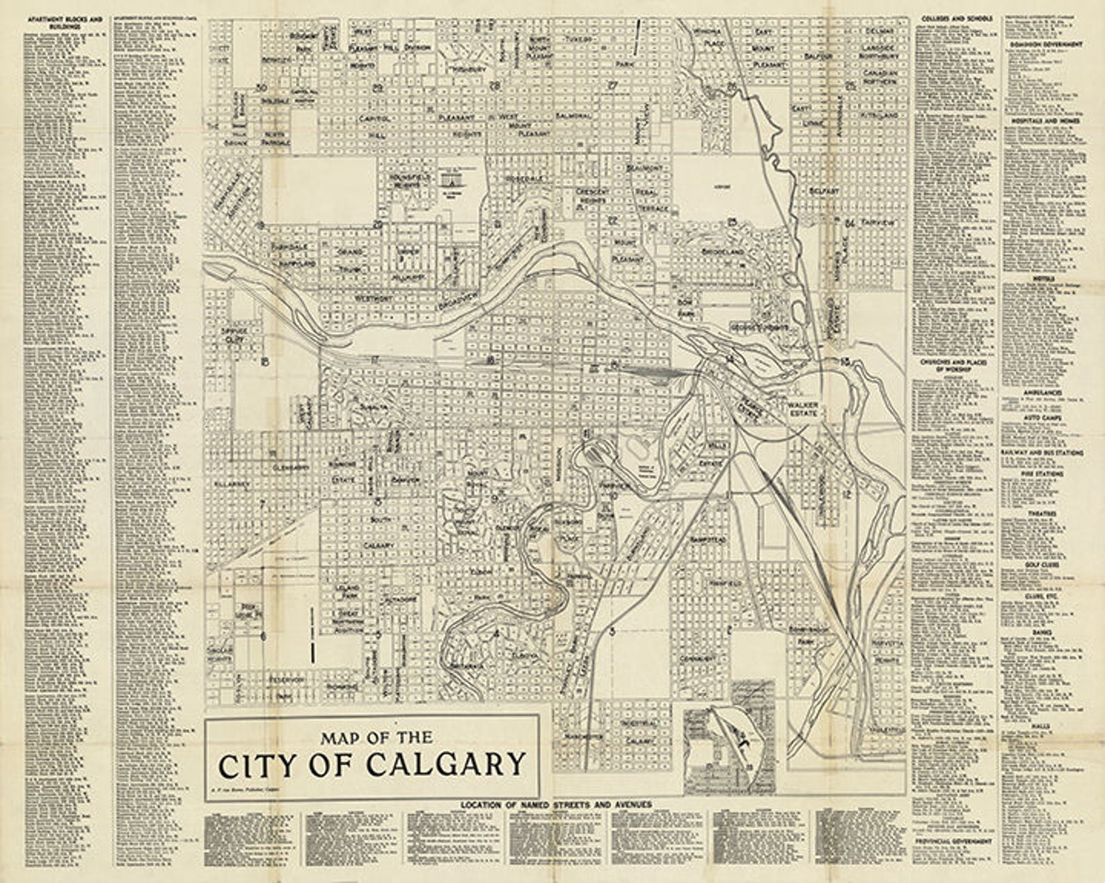 Map of Calgary Alberta Canada in 1946. Restoration Hardware | Etsy
