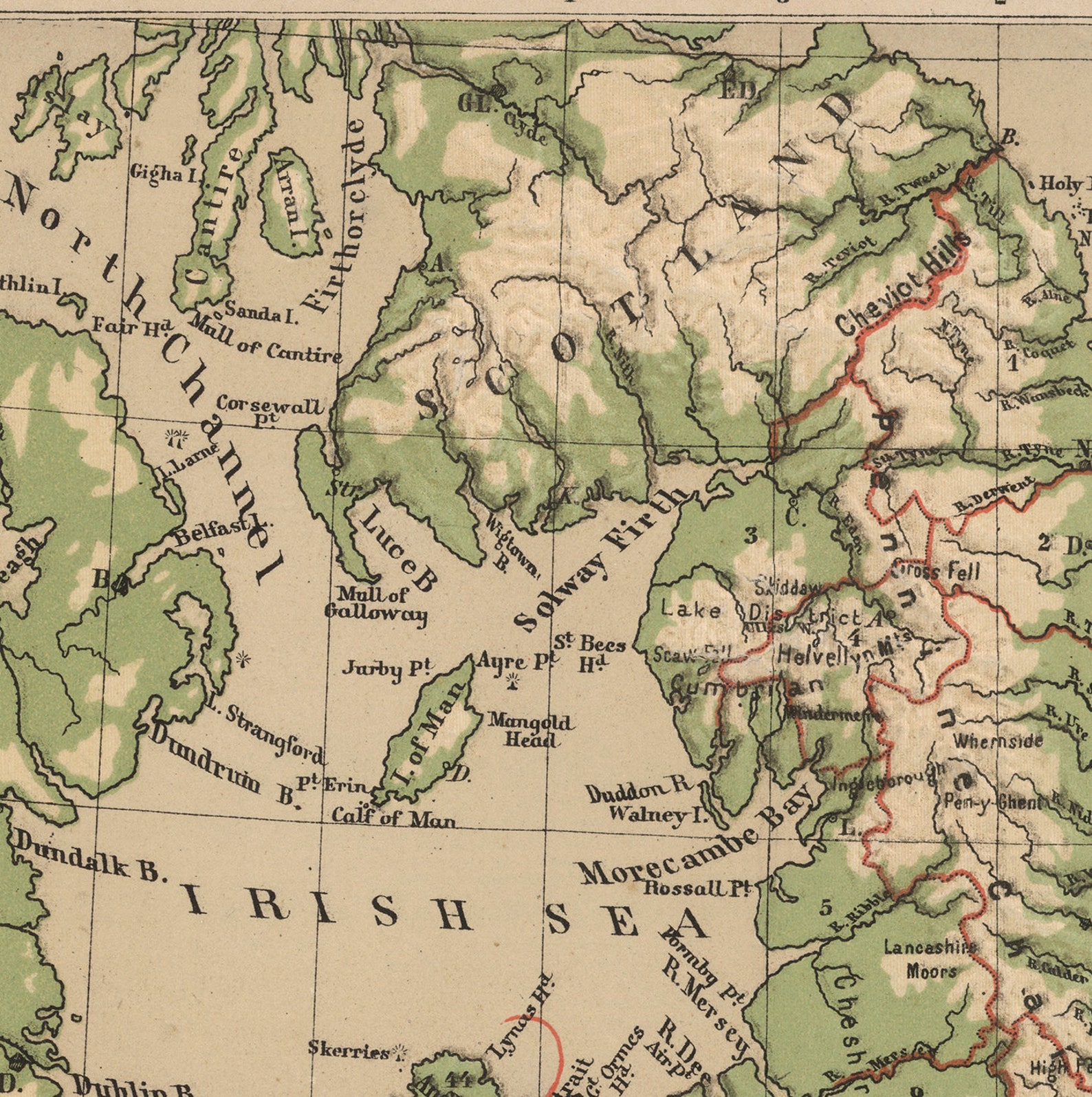 Map of England 1880. Vintage Restoration Hardware Home Deco - Etsy