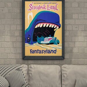 Storybook Land Attraction Fantasyland Poster Disneyland Vintage Nursery ...