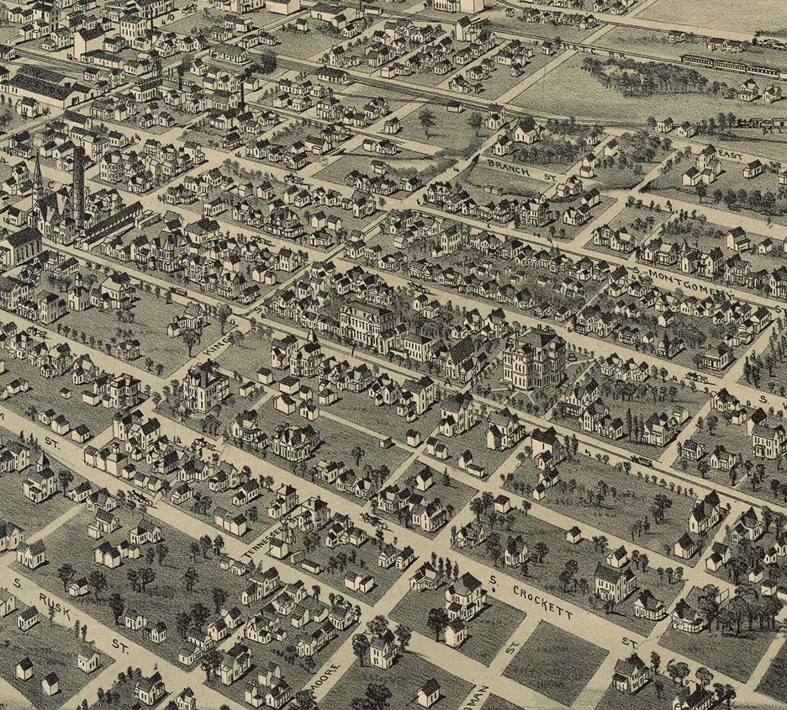 Map of Sherman Grayson Co. Texas. 1891. Vintage Restoration | Etsy