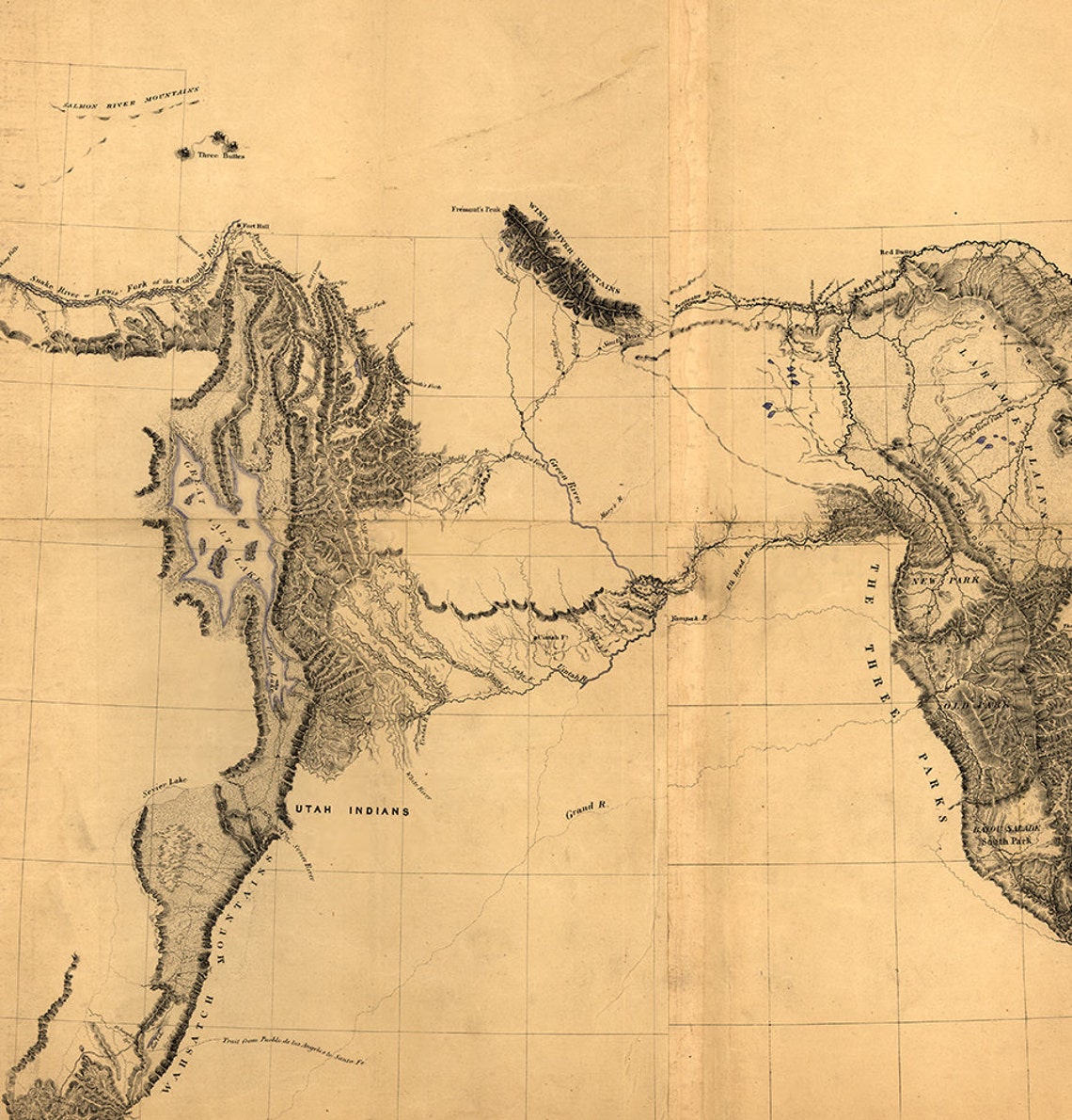 Reproduction Map of an Exploring Expedition to the Rocky - Etsy