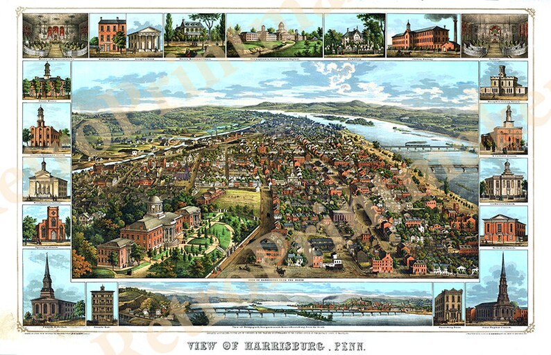 Harrisburg, Pennsylvania PA 1855. Vintage Restoration Hardware Home ...
