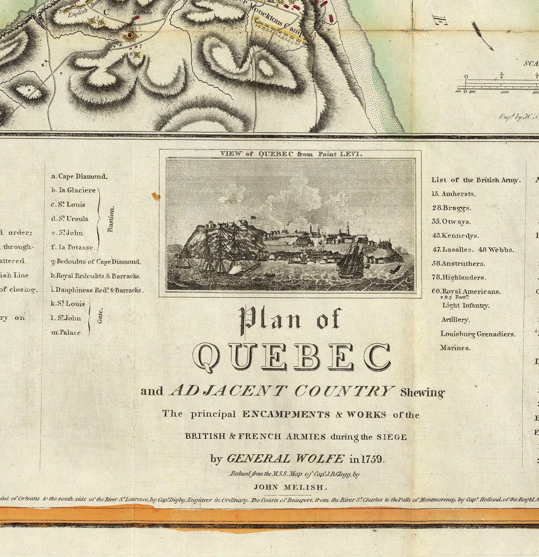 Plan of Quebec 1815. Vintage Home Deco Style Old Wall Reproduction Map ...
