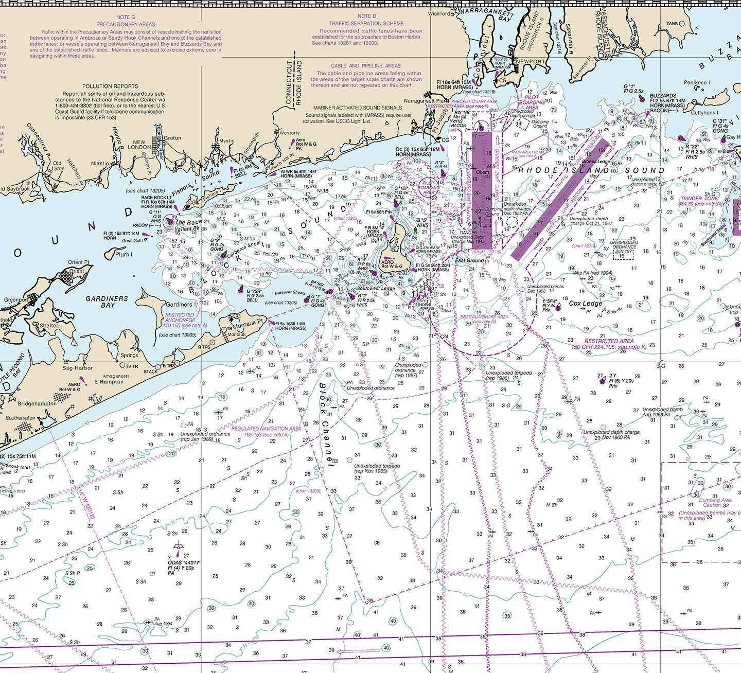 Nautical charts of Approaches to New York Nantucket Shoals to | Etsy