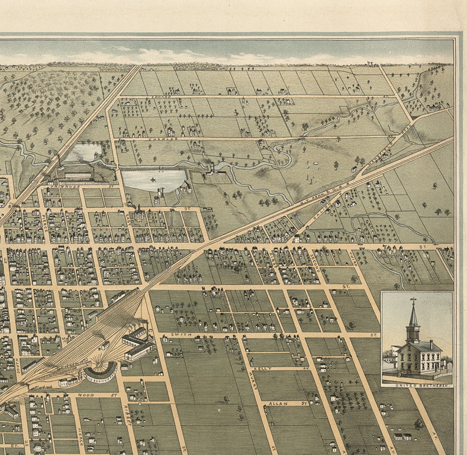 Map of Galion Crawford Morrow and Richland County Ohio OH | Etsy