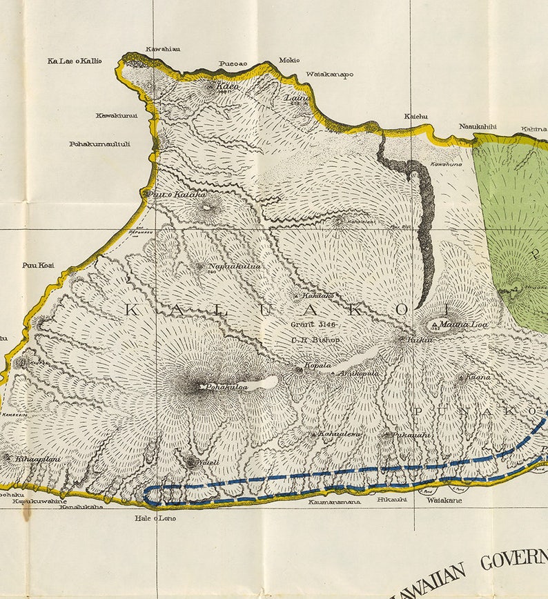 Map of Molokai Hawaiian islands 1906. Restoration Hardware | Etsy