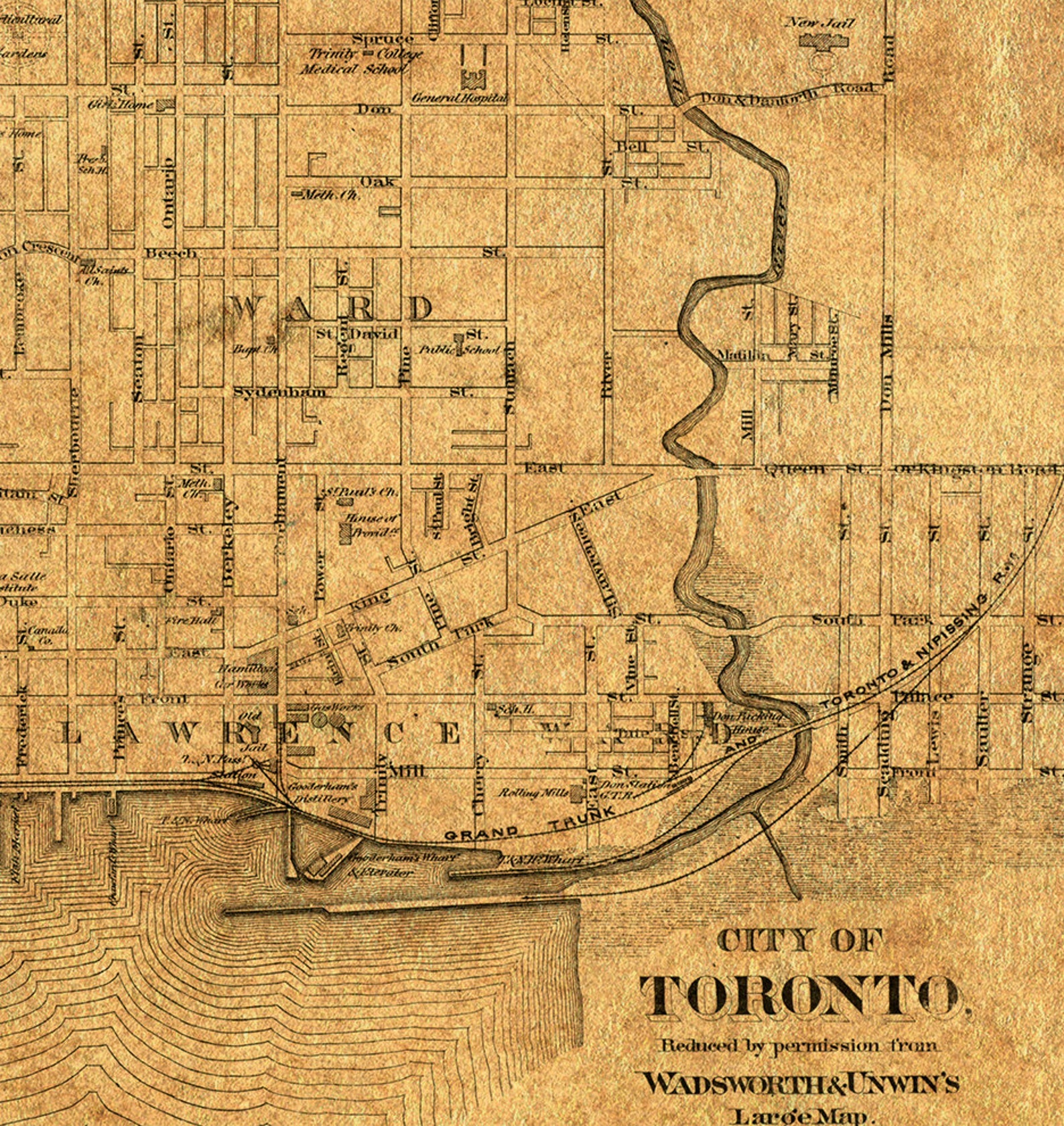 Map of Toronto Ontario Canada in 1873. Restoration Hardware | Etsy