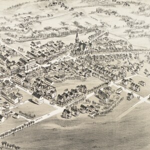 Vintage Map of Flemington : New Jersey, 1883. Reproduction Giclee Print ...
