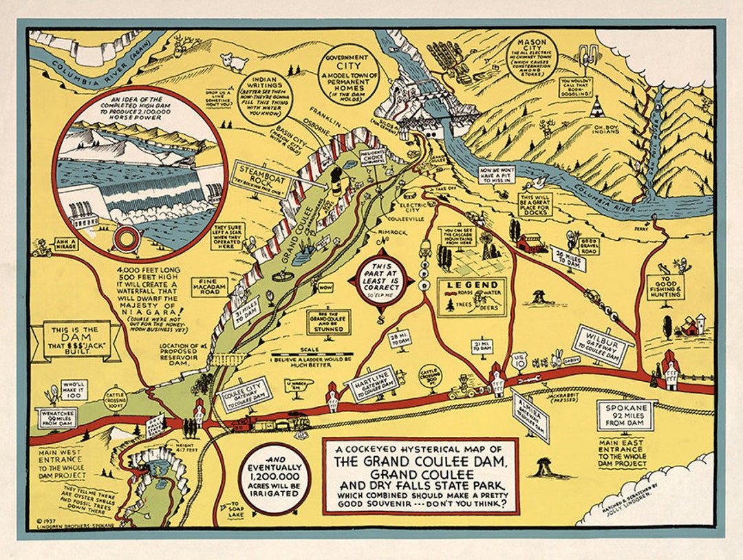 Grand Coulee Dam, Sun Lakes State Park, Washington WA. Lindgren ...