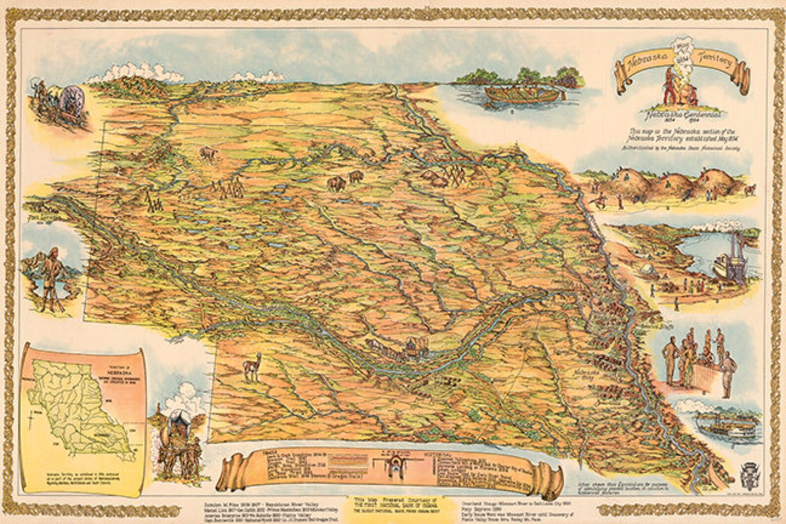 Map of Nebraska Territory May 1854 Nebraska Vintage - Etsy