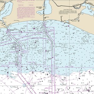 NOAA Nautical Charts of Mississipi River to Galveston, Gulf Coast 11340 ...