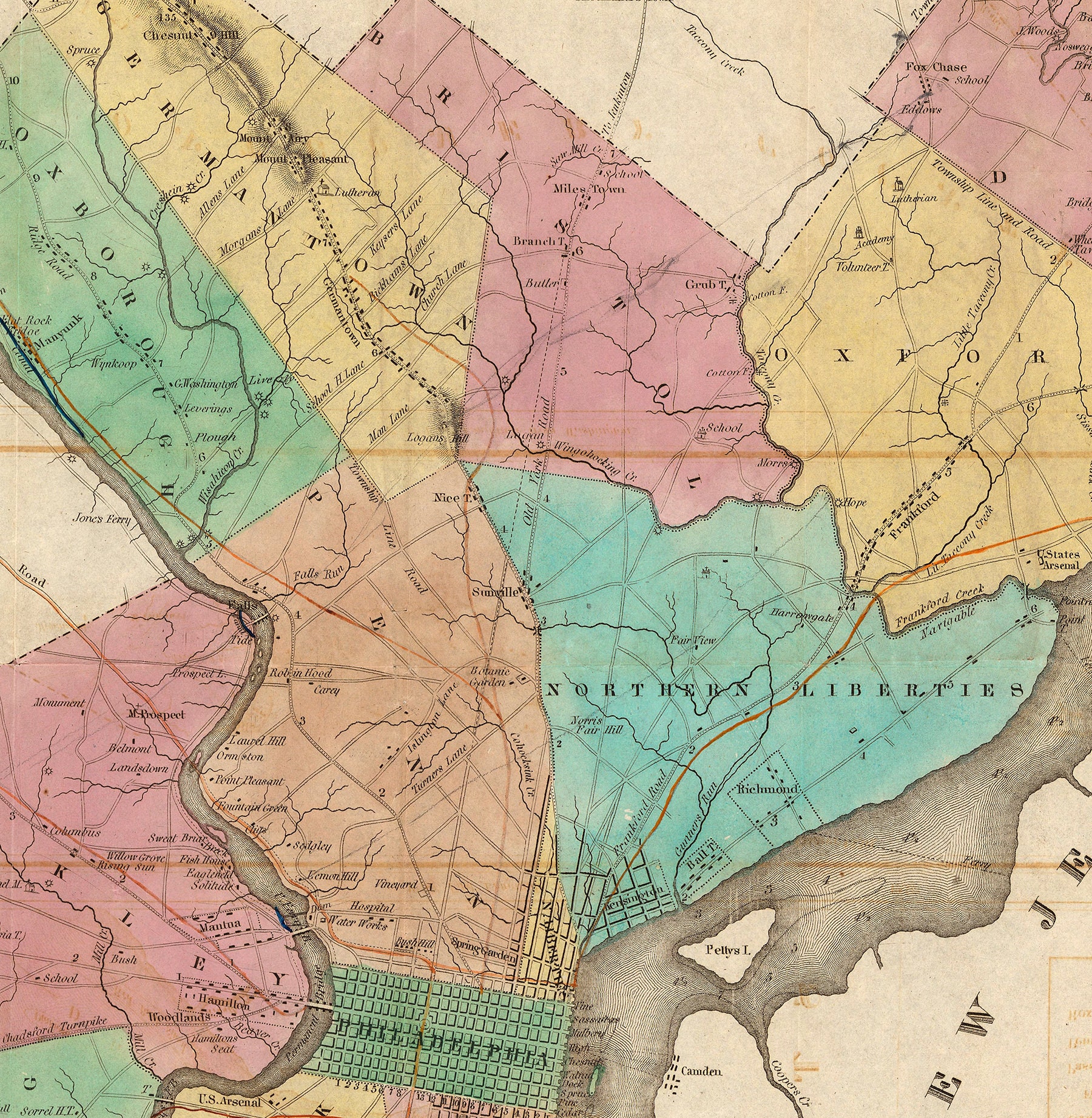 Map of Philadelphia County Constructed by Virtue of an Act of - Etsy