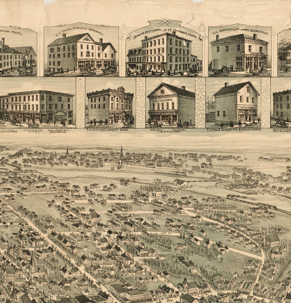 Map of St. Stephen New Brunswick and Calais Maine 1889. | Etsy