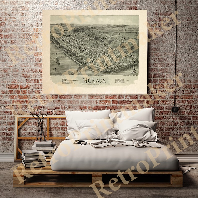 Map of Monaca Beaver Co. Pennsylvania PA 1900. Restoration - Etsy