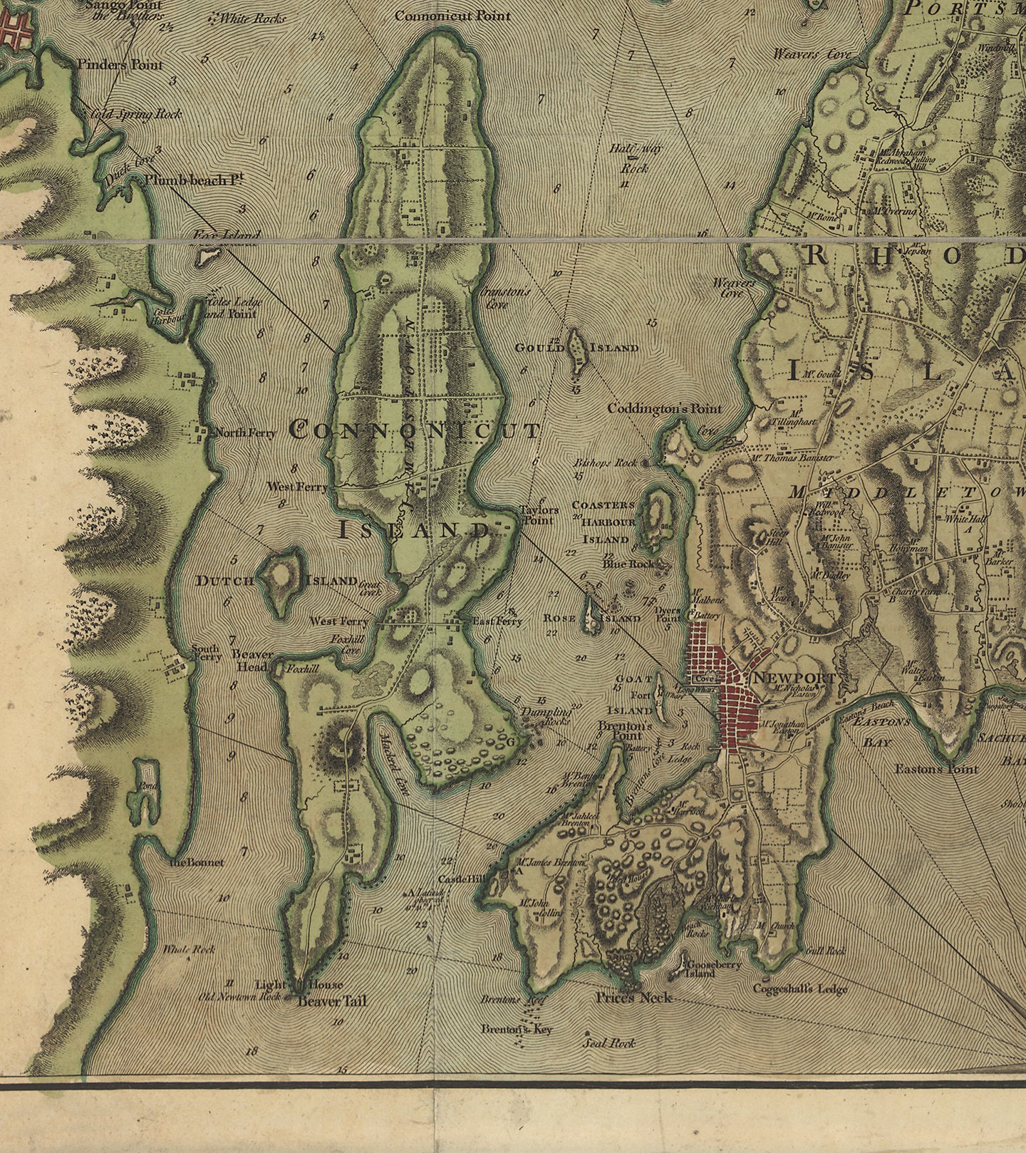 Topographical Charts of Narraganset Bay Rhode Island RI | Etsy