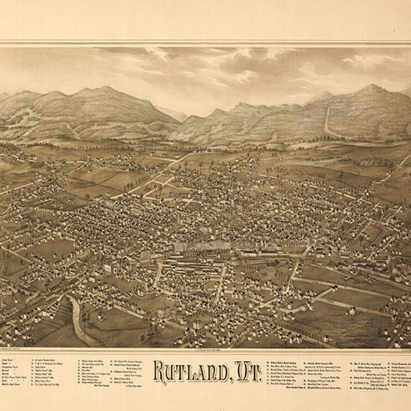 Old Map of Rutland - Etsy
