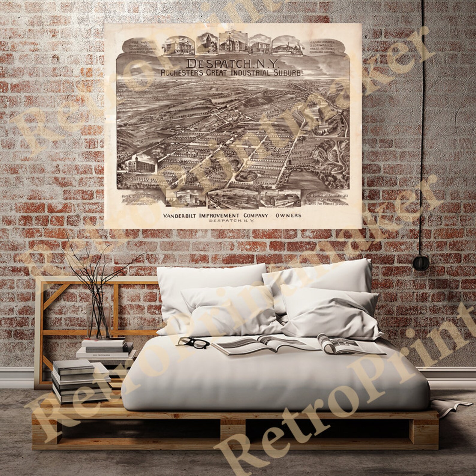 Map of Despatch east Rochester Monroe County New York NY - Etsy