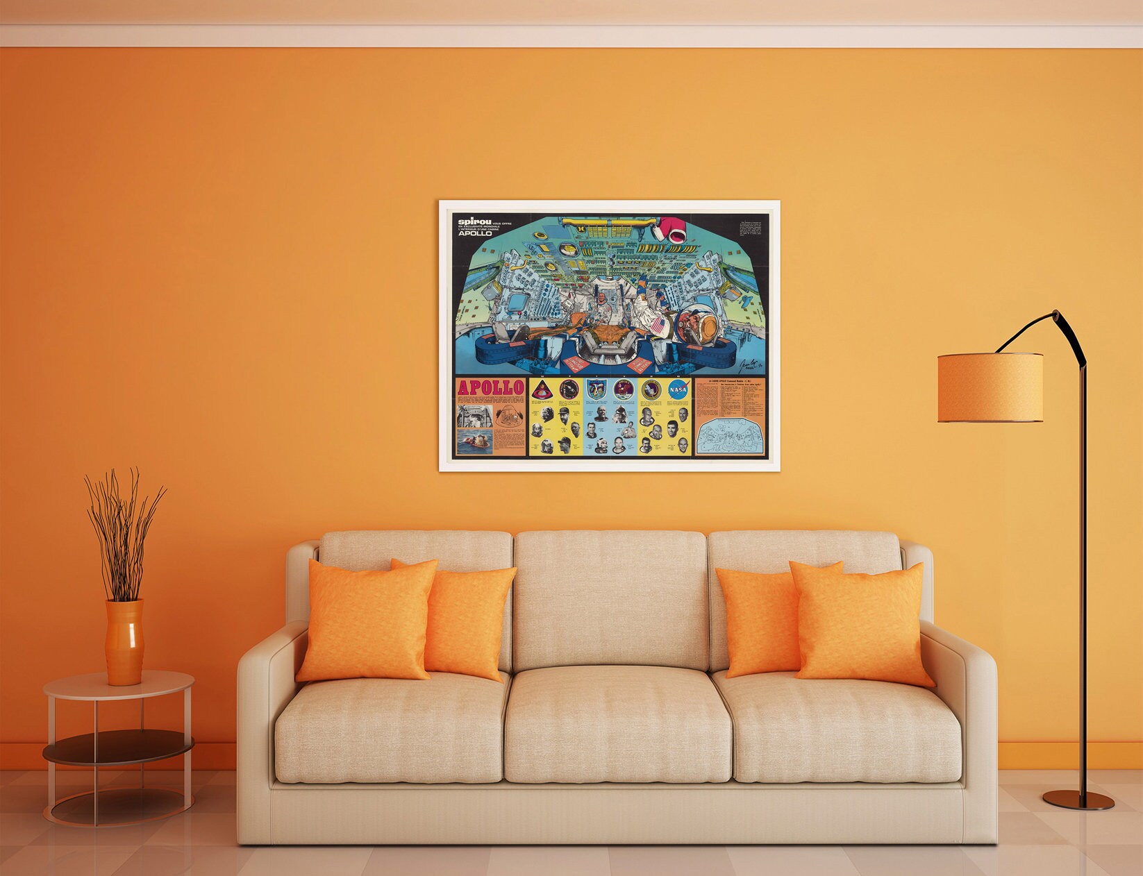 Vintage the Interior of an Apollo Cabin Poster. Vintage Moon | Etsy