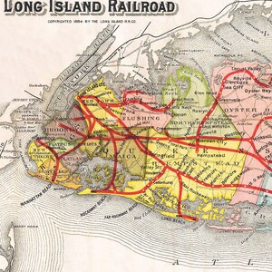 Long Island Map - Vintage Map of Long Island - Archival Print - Real ...