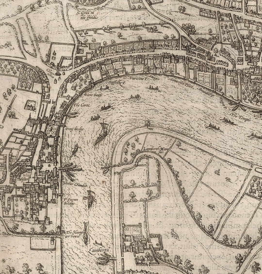 Map of London 1579. Vintage restoration hardware home Deco | Etsy