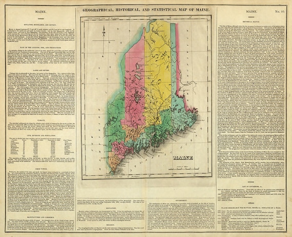 Geographical Map Of Maine