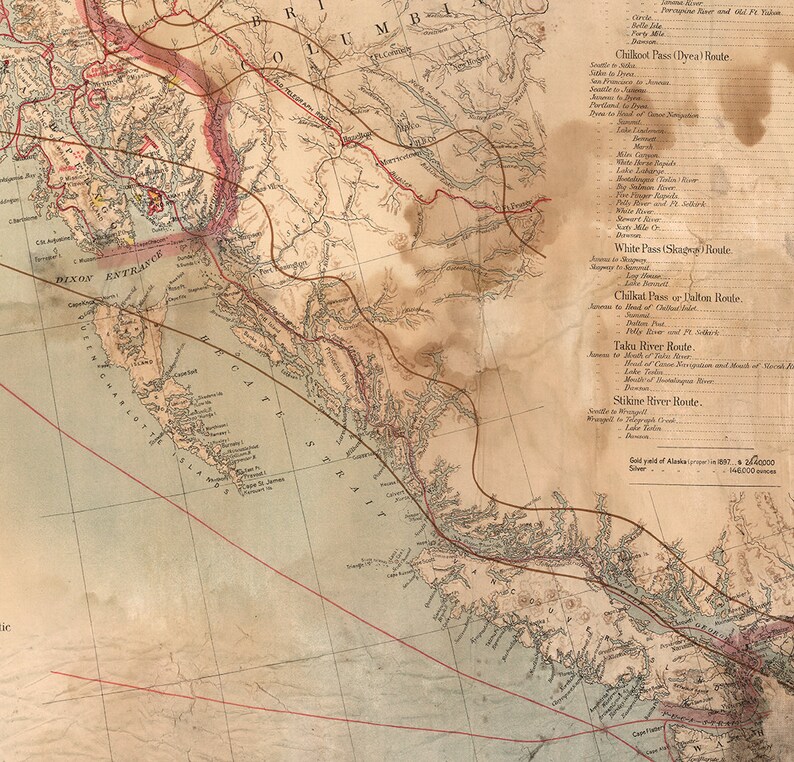 Map of Akaska 1898. Vintage Restoration Hardware Home Deco | Etsy