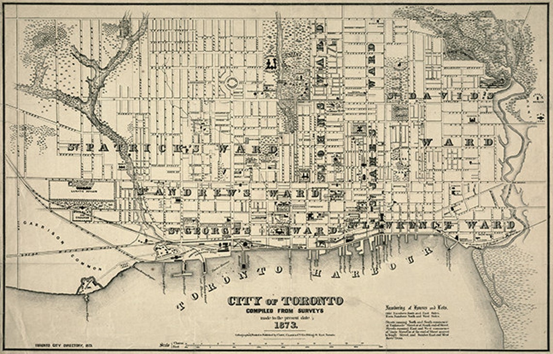 Map of Toronto Ontario Canada in 1886. Restoration Hardware - Etsy