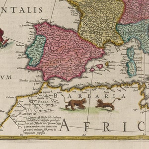 Map of Europe, 1665. Restoration Hardware Home Deco Style Old Wall ...