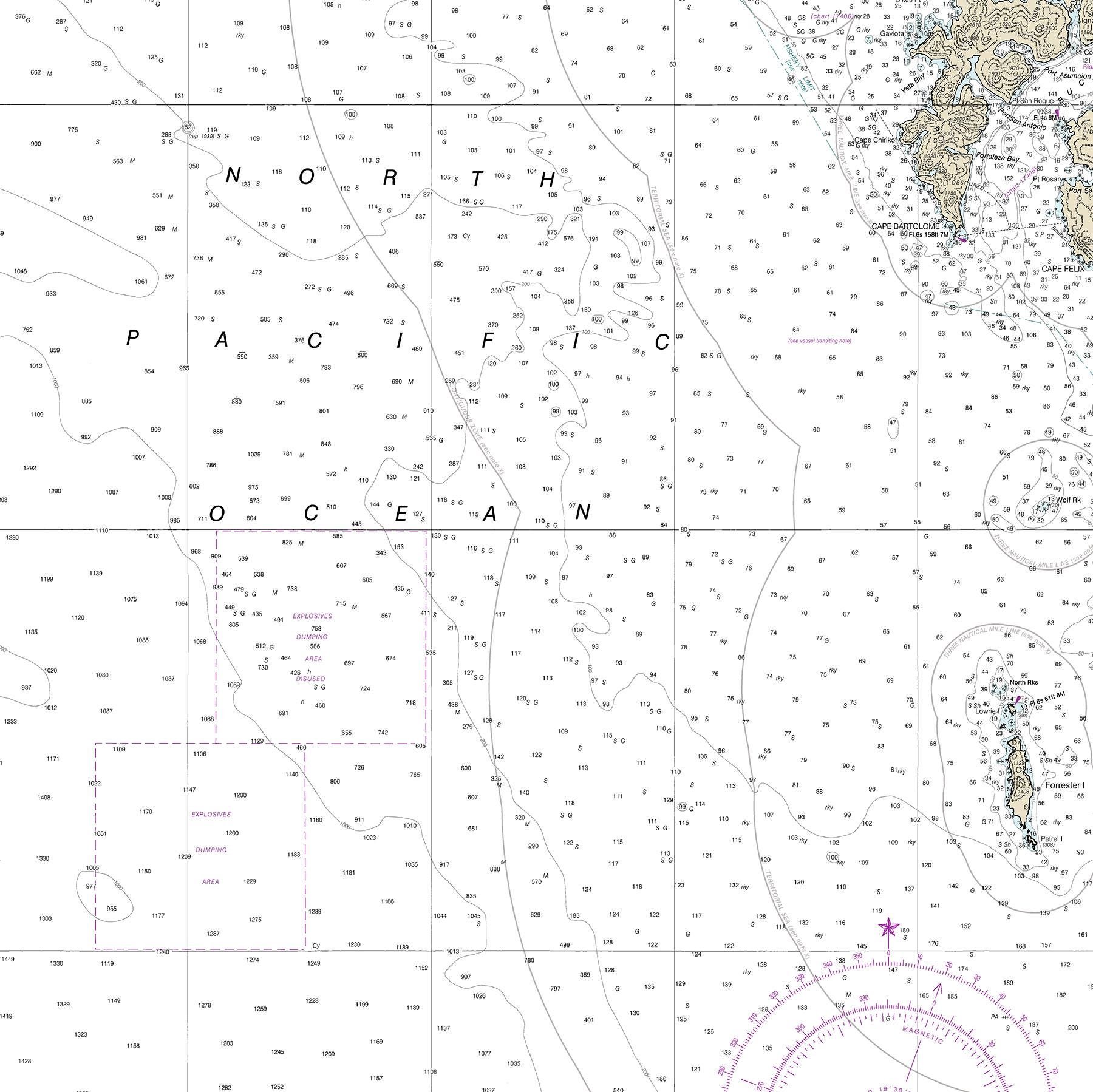NOAA Nautical Charts of Dixon Entrance to Chatham Strait. Alaska and ...