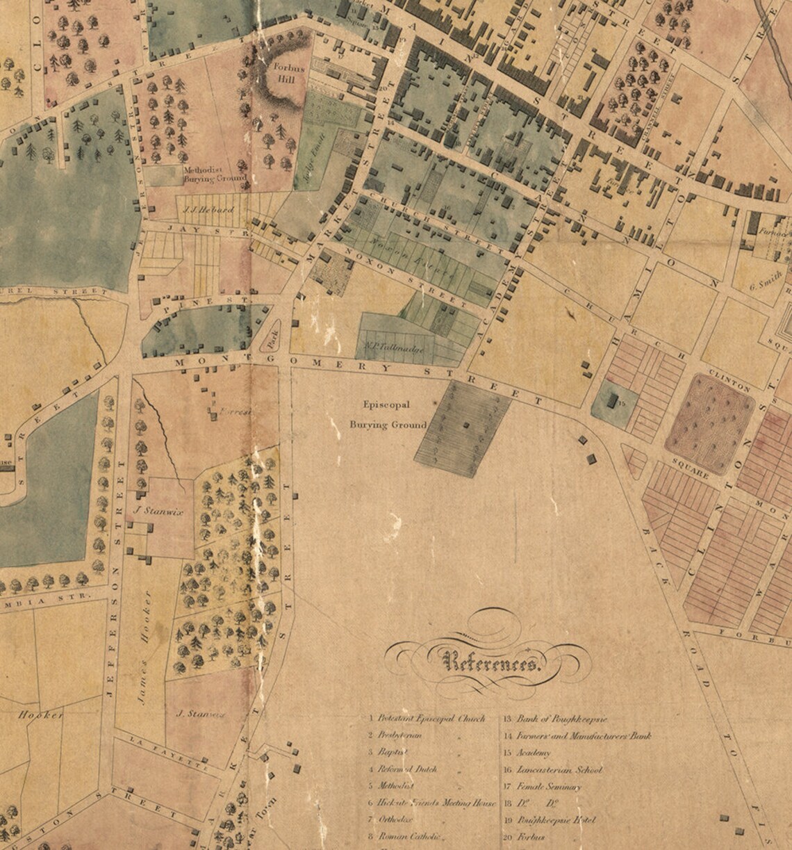 Map of Poughkeepsie Dutchess County N.Y. New York 1834. - Etsy