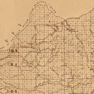 El Dorado County Map, California CA 1909. California State Mining ...