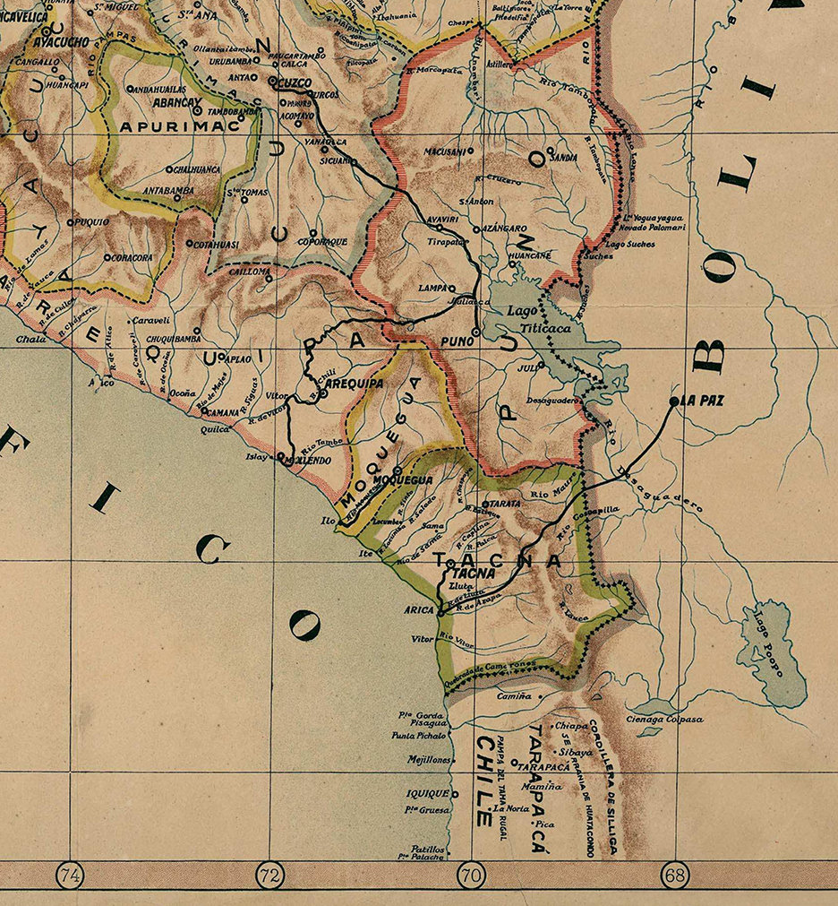 Map of Peru, 1818. Vintage Restoration Hardware Home Deco Style Old ...